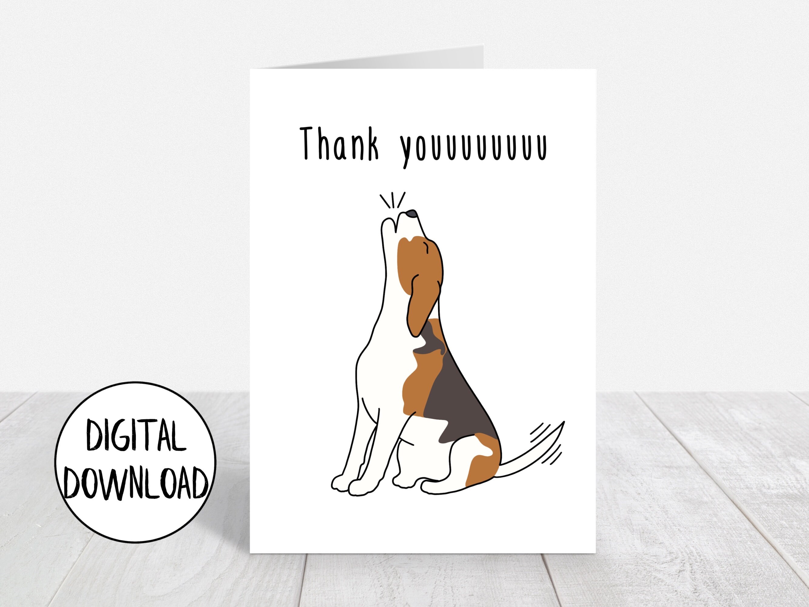 Printable Thank You Card Funny, Dog Thank You Cards, Digital Thank You ...
