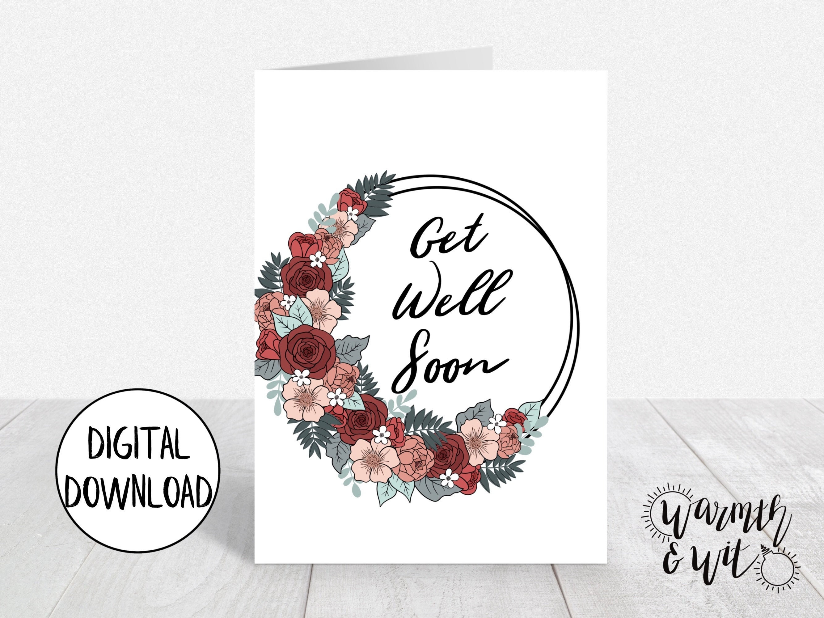 Printable Get Well Soon Card, Get Well Card, Get Well Card Printable ...