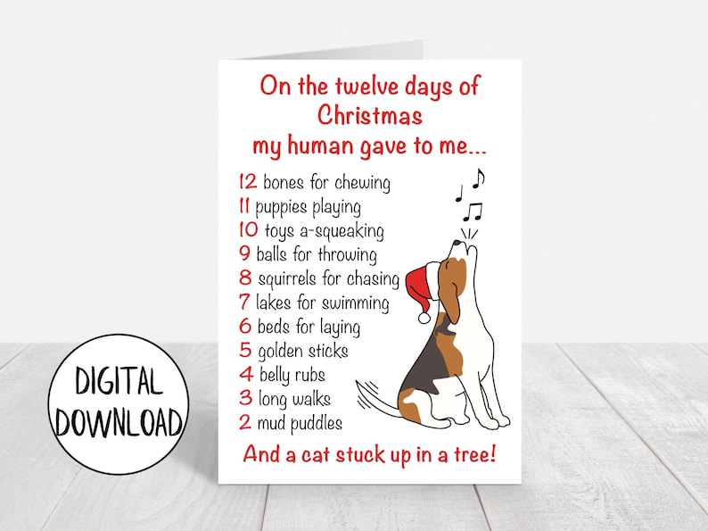Printable Christmas Card From Dog, Dog Christmas Card Funny, Dog ...