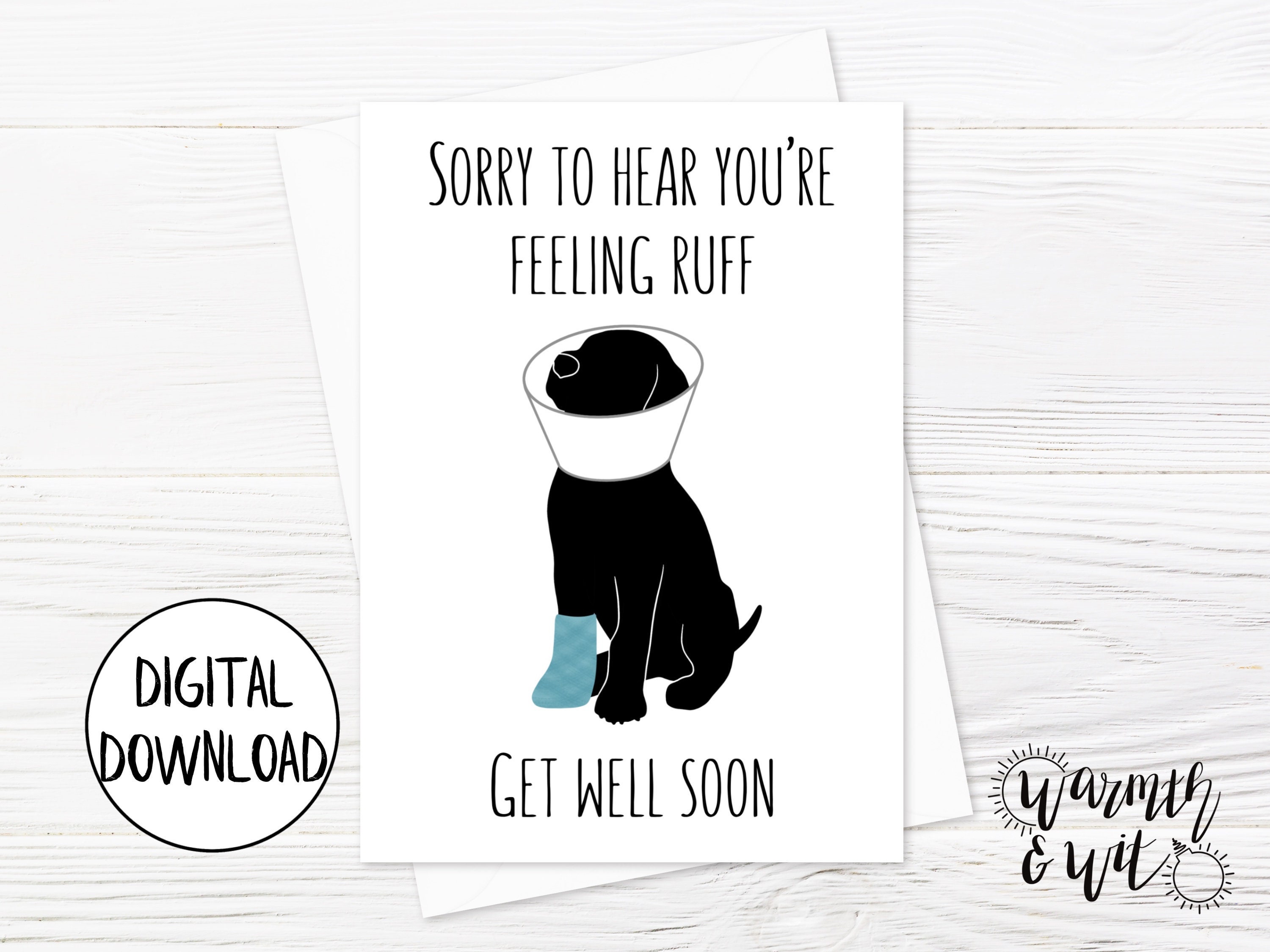 Printable Get Well Soon Card Dog Get Well Card Funny Get - Etsy