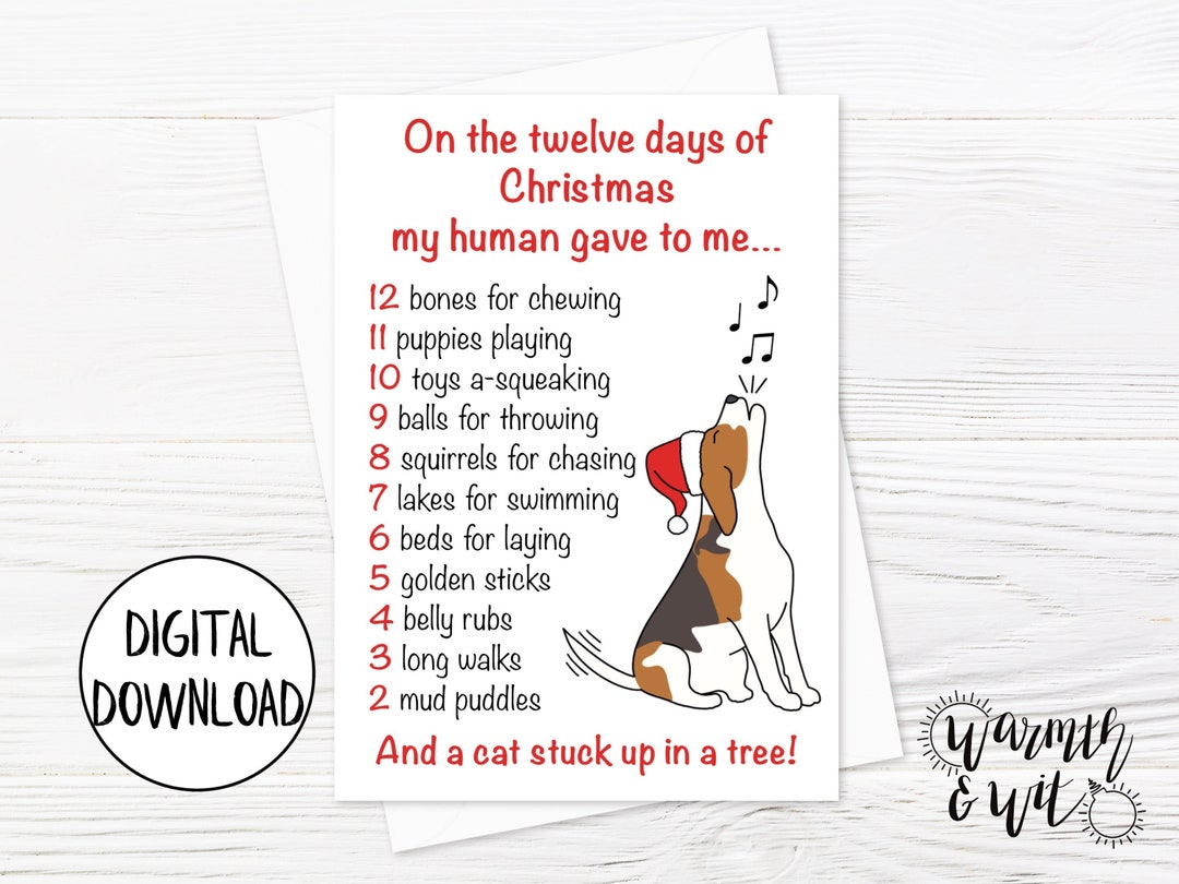 Printable Christmas Card From Dog, Dog Christmas Card Funny, Dog ...