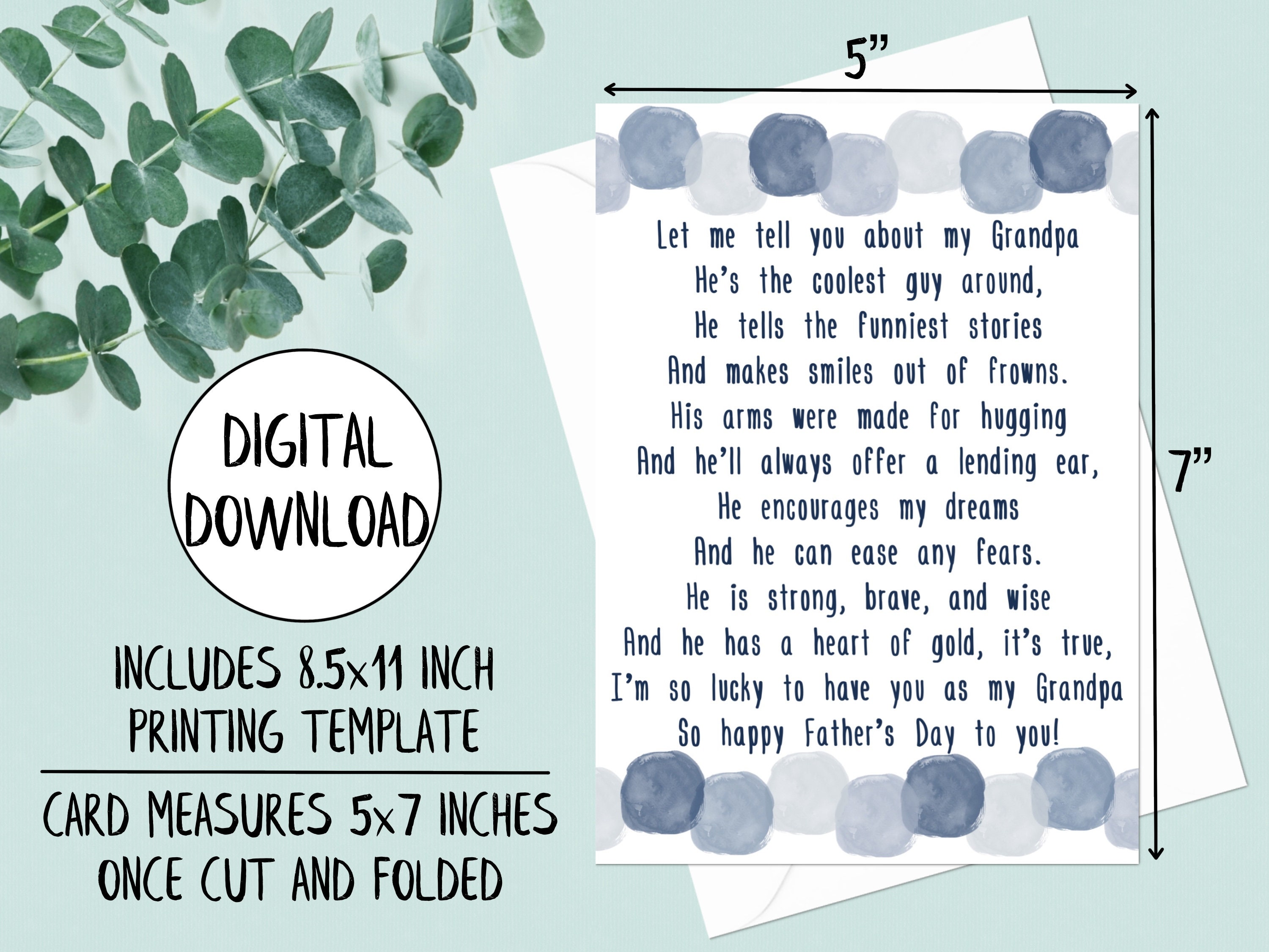 Printable Father's Day Card for Grandpa, Father's Day Card Grandpa ...