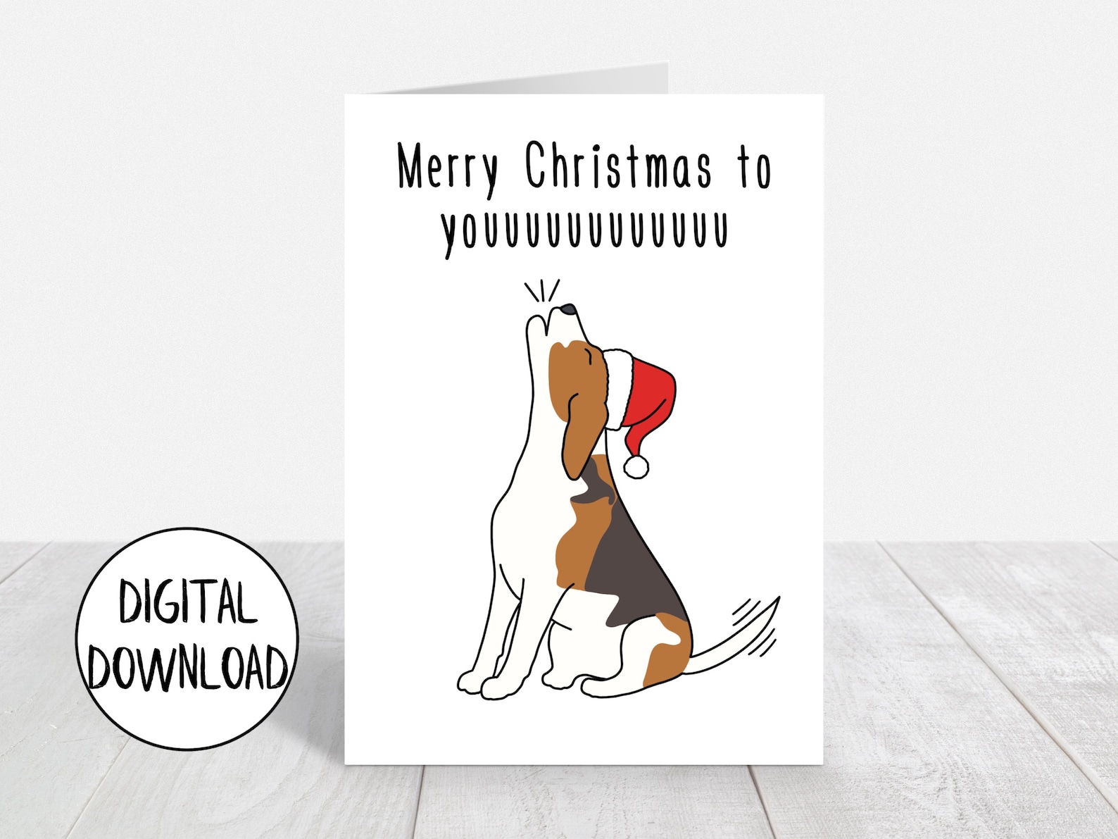 Printable Christmas Card Funny, Dog Christmas Card Digital, Christmas ...