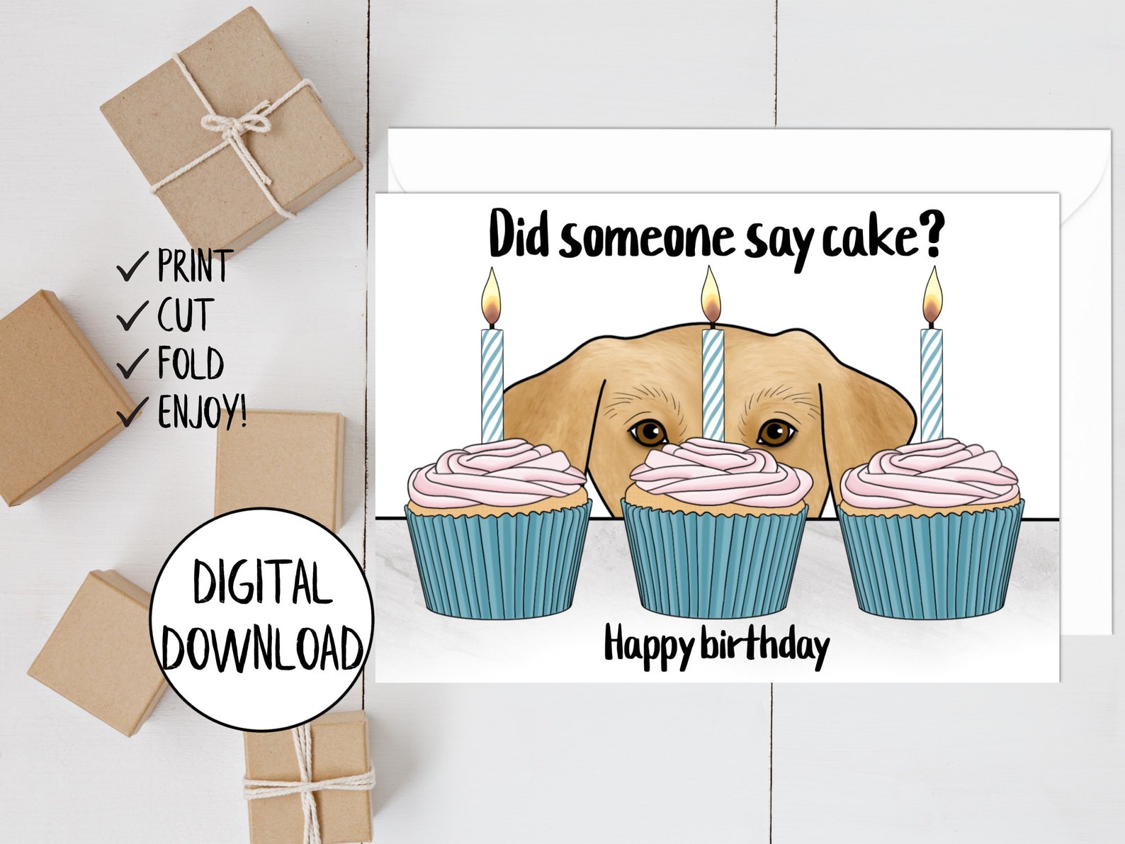 Printable Birthday Card From Dog Dog Birthday Card Funny Dog - Etsy