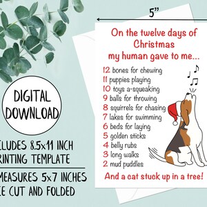 Printable Christmas Card From Dog, Dog Christmas Card Funny, Dog ...