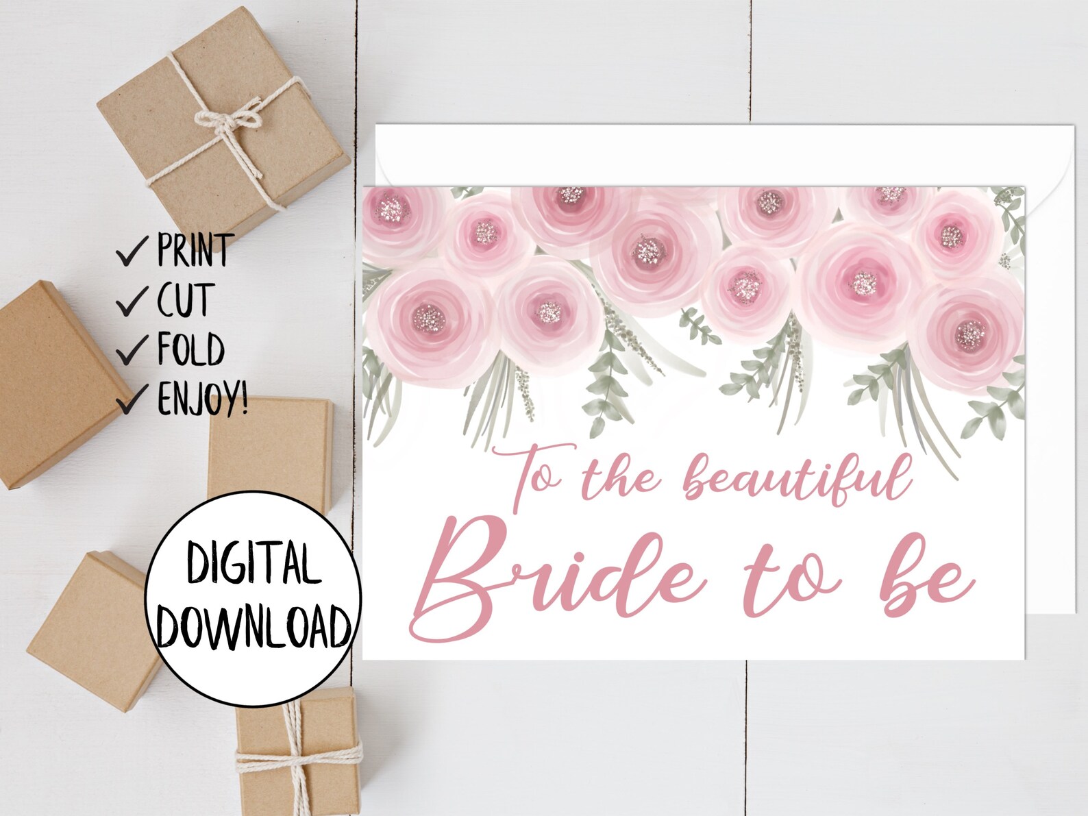 Printable Bridal Shower Card, Bride to Be Card, Printable Wedding Card ...