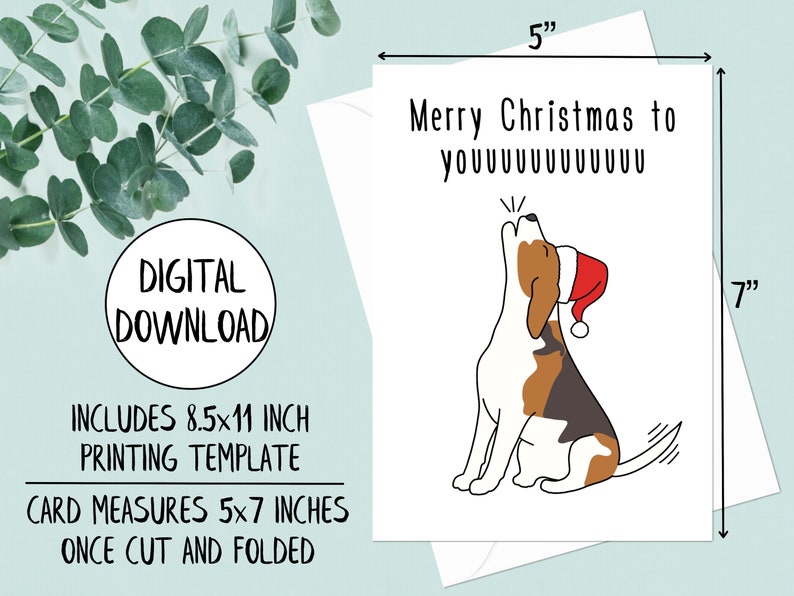 Printable Christmas Card Funny Dog Christmas Card Digital - Etsy