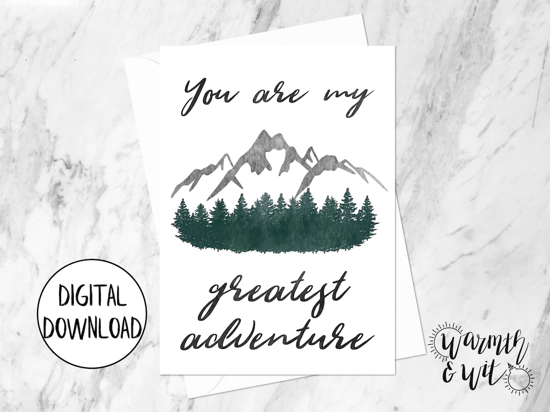 Printable Valentines Day Card Adventure, Romantic Valentine, for Wife ...