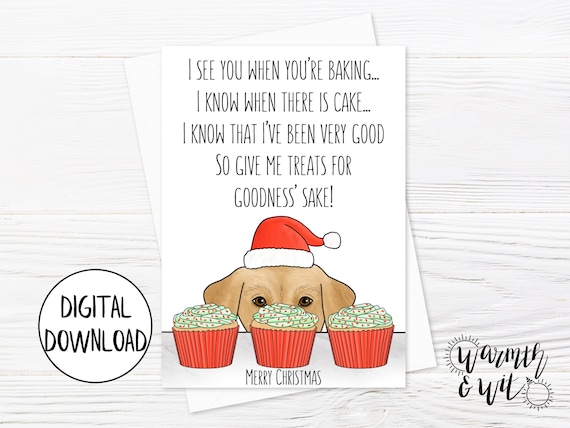 Printable Dog Christmas Card Funny Christmas Card From Dog | Etsy