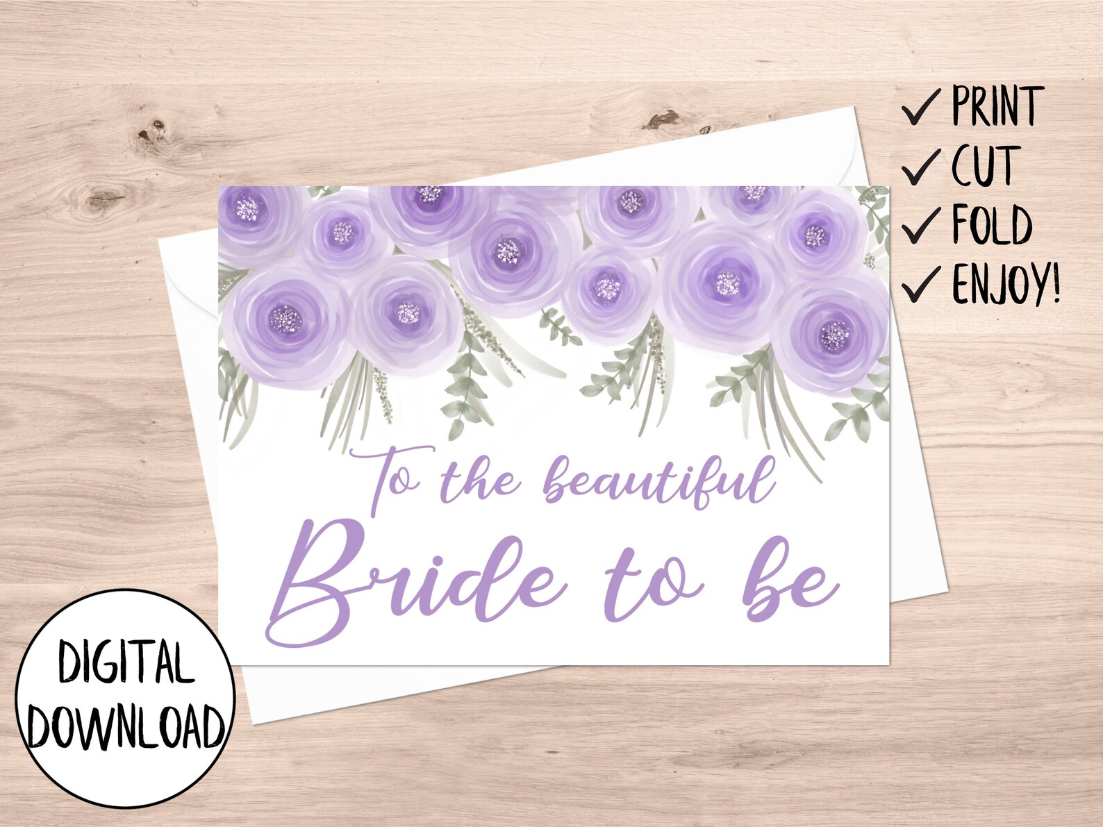 Printable Bridal Shower Card, Bride to Be Card, Printable Wedding Card ...