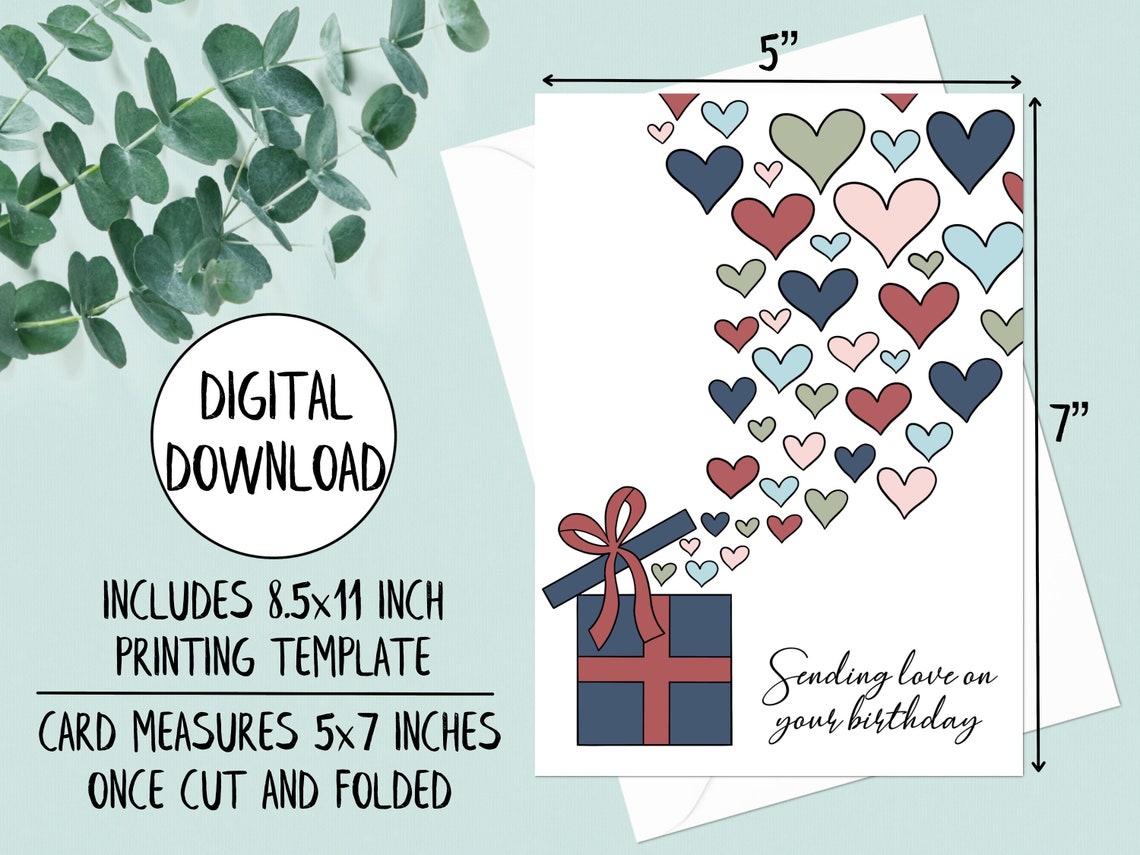 Printable Birthday Card Long Distance Birthday Card for Mom | Etsy