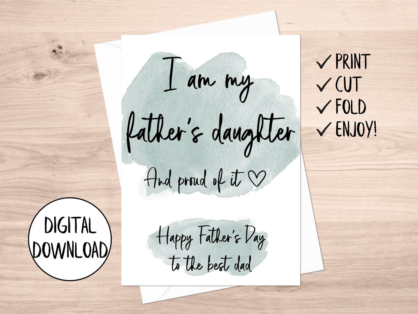 Printable Father's Day Card From Daughter, Father Daughter Card ...