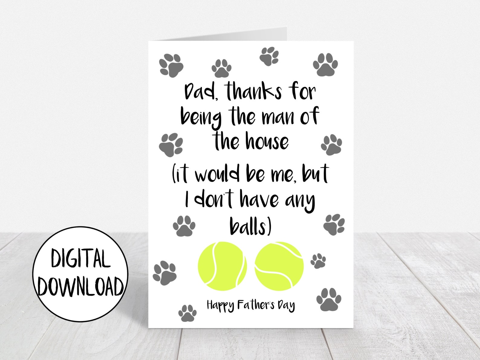Printable Father's Day Card from Dog Dog Dad Card | Etsy