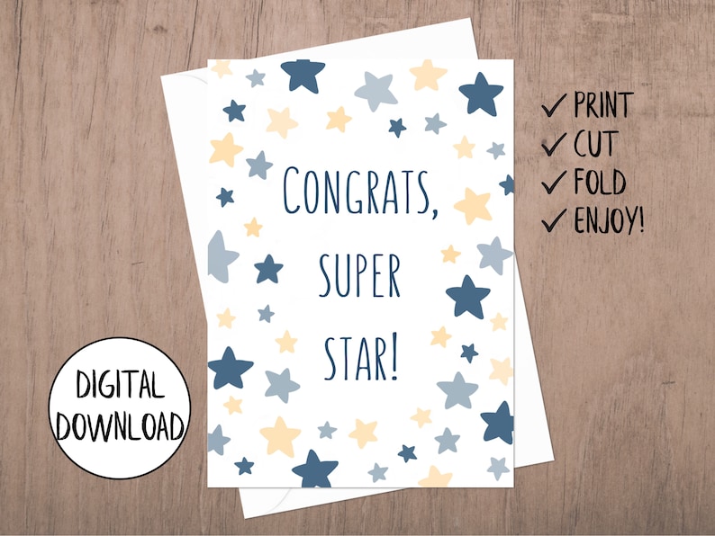 Printable Congratulations Card, Congrats Card Printable, Promotion Card ...