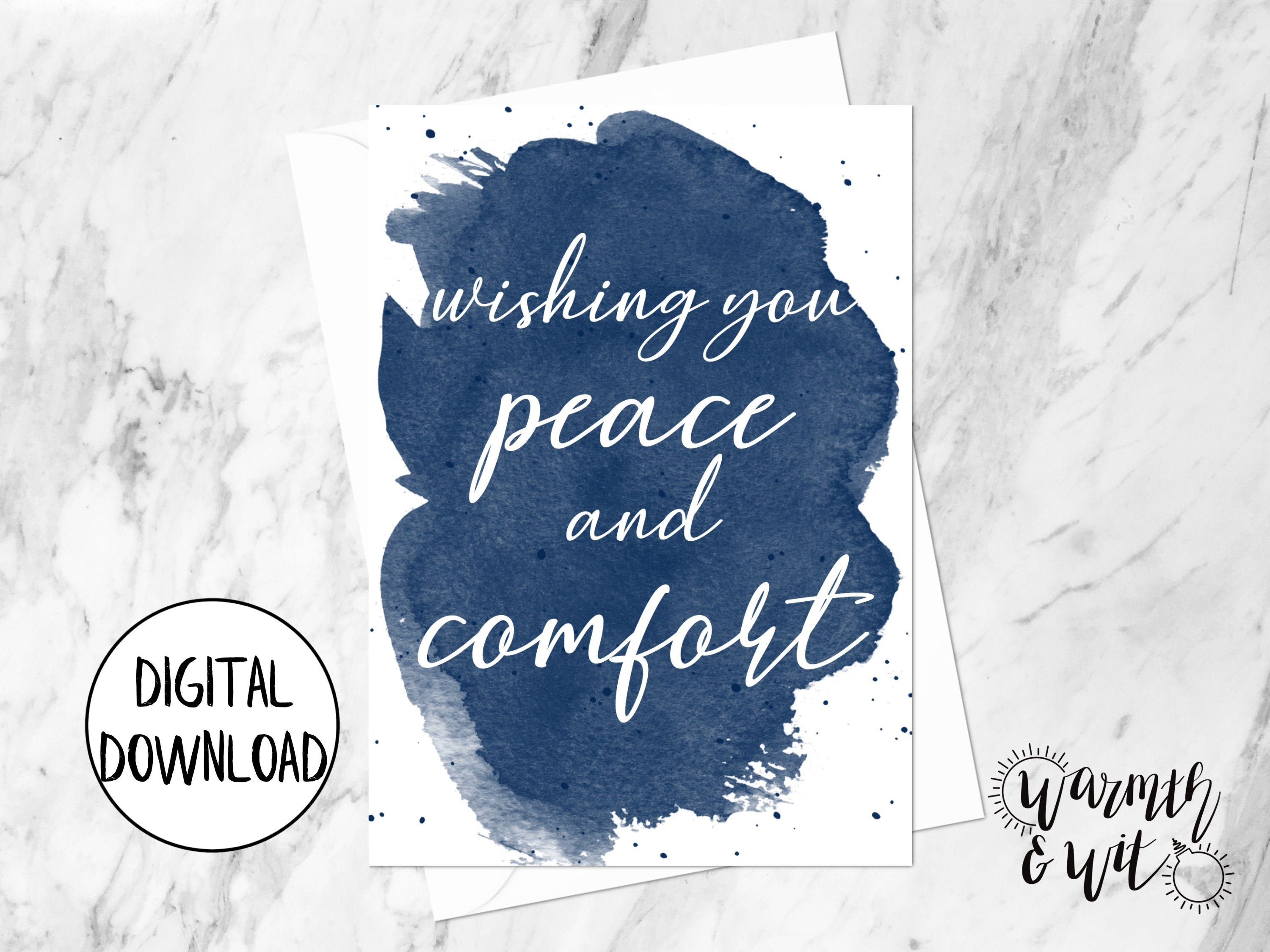 Printable Sympathy Card, Watercolor Sympathy Card Digital, Grief Card ...