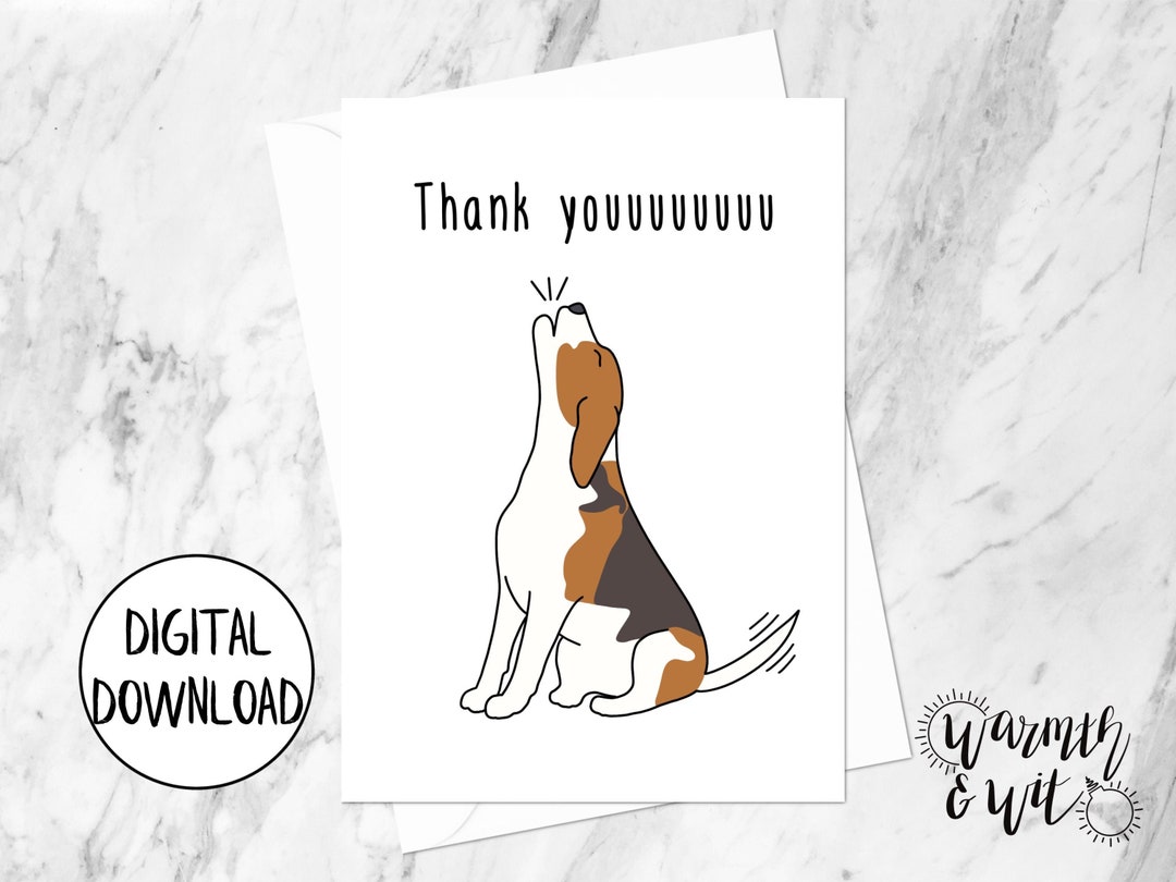 Printable Thank You Card Funny, Dog Thank You Cards, Digital Thank You ...