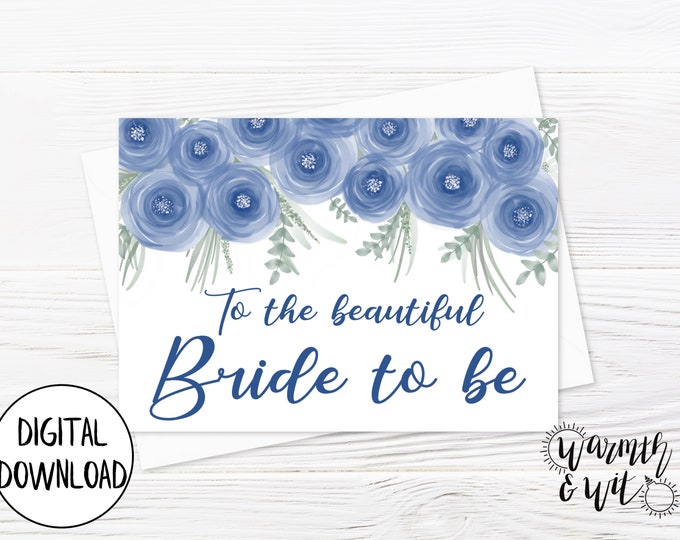 Printable Bridal Shower Card, Bride to Be Card, Wedding Dress Card ...