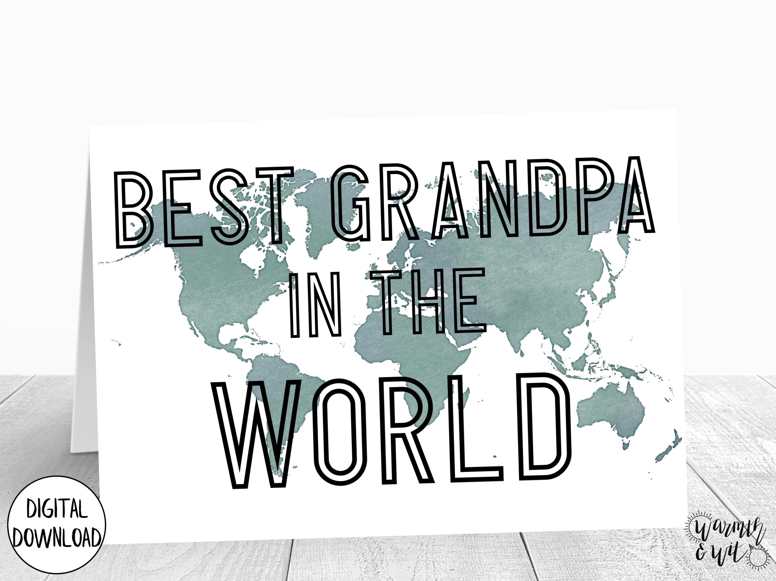 Printable Father's Day Card for Grandpa, for Grandfather, Grandpa Card ...