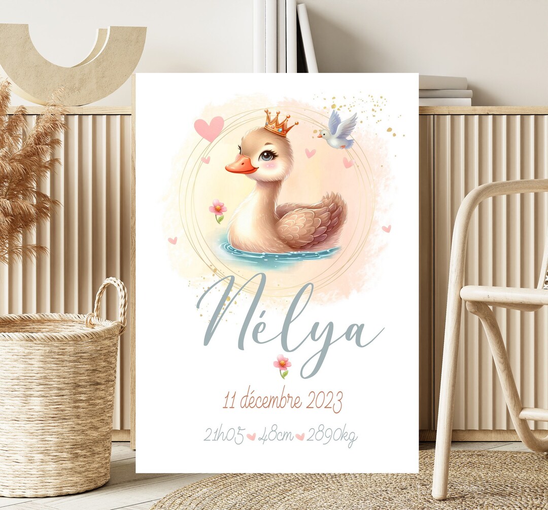 Goose Birth Poster, Personalized Birth Poster, Baby Gift, Children's ...