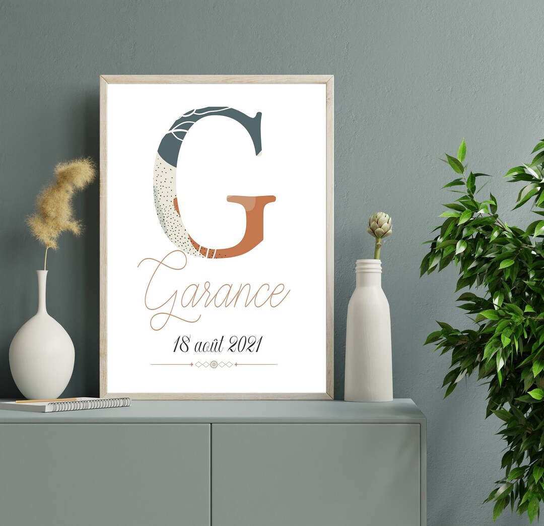 Personalized Child Poster, Initial First Name, Wall Decoration - Etsy