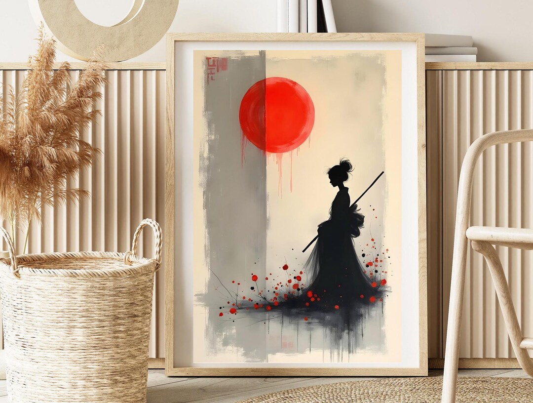 Asian-themed Wall Art, Asian Woman Poster, Interior Decoration, Digital ...