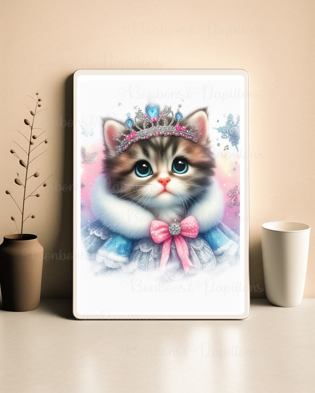 Princess Poster, Cute Kitten Poster, Children's Gift, PDF File. - Etsy