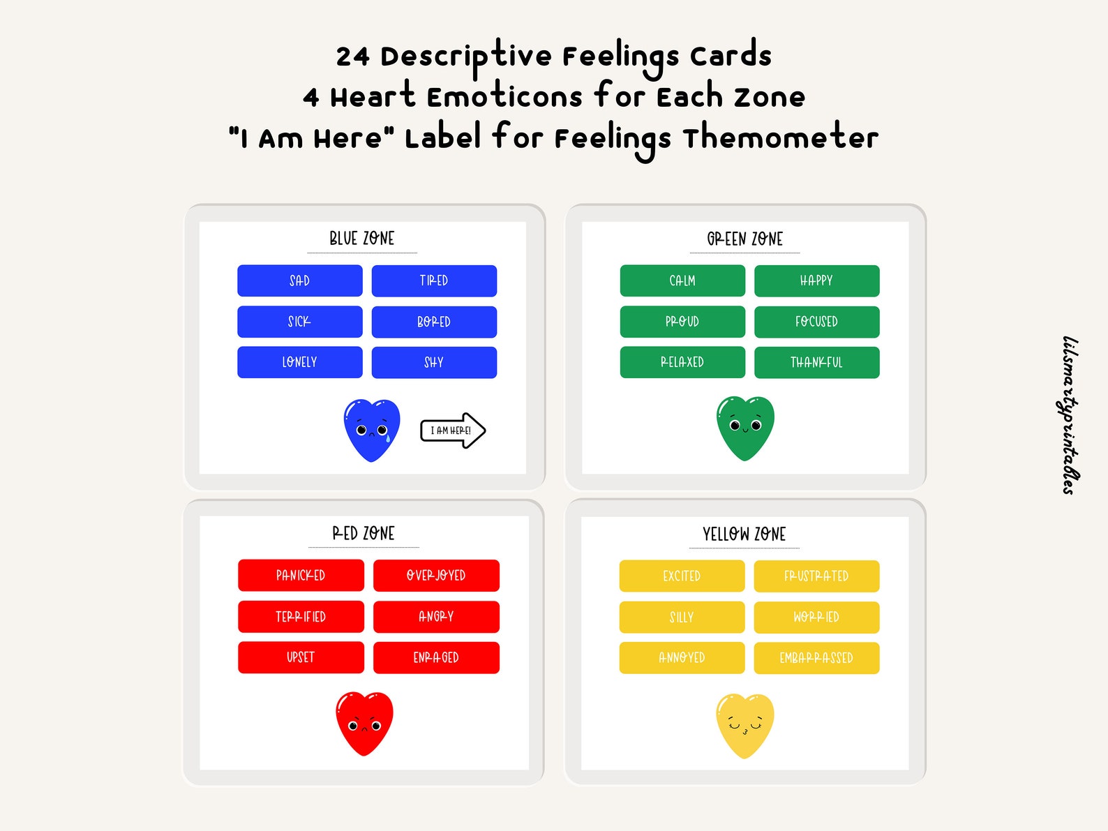 I Can Name My Feelings Zones of Regulation Printable Occupational ...