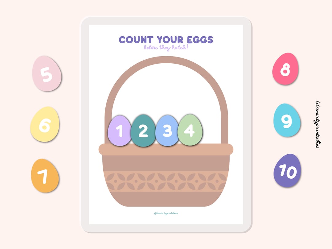 Easter Printable Counting Numbers Learning to Count Worksheet ...