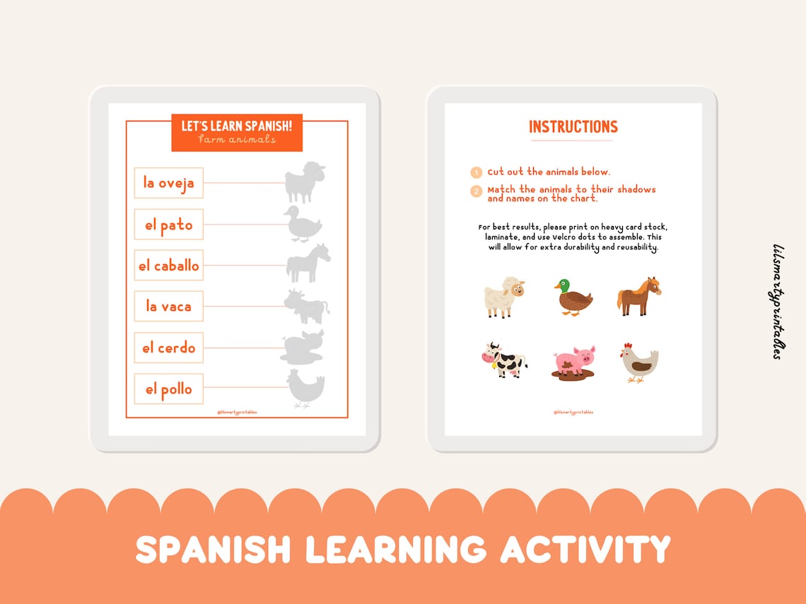 Let's Learn Spanish Busy Book Printable Montessori Printable ...
