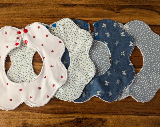 Flower Baby Bibs, Handmade Bibs, Cotton Bibs - Etsy
