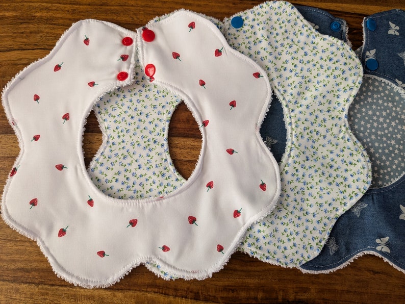 Flower Baby Bibs, Handmade Bibs, Cotton Bibs - Etsy