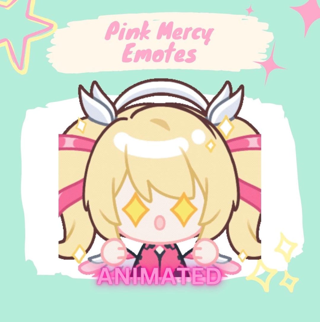 Animated Pink Mercy Emotes Sparkle | Twitch Discord Emote Sticker ...