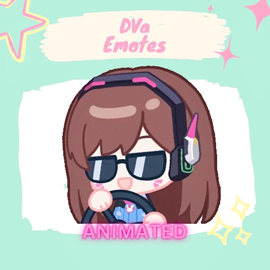 Animated Dva Emotes Driving | Twitch Discord Emote Sticker | Instant ...