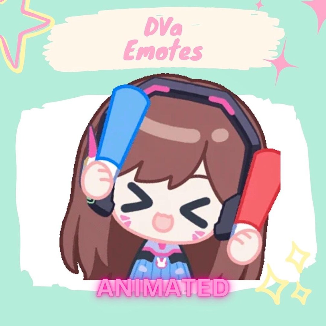 Animated Dva Emotes Glowstick | Twitch Discord Emote Sticker | Instant ...