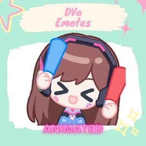 Animated Dva Emotes Glowstick | Twitch Discord Emote Sticker | Instant ...