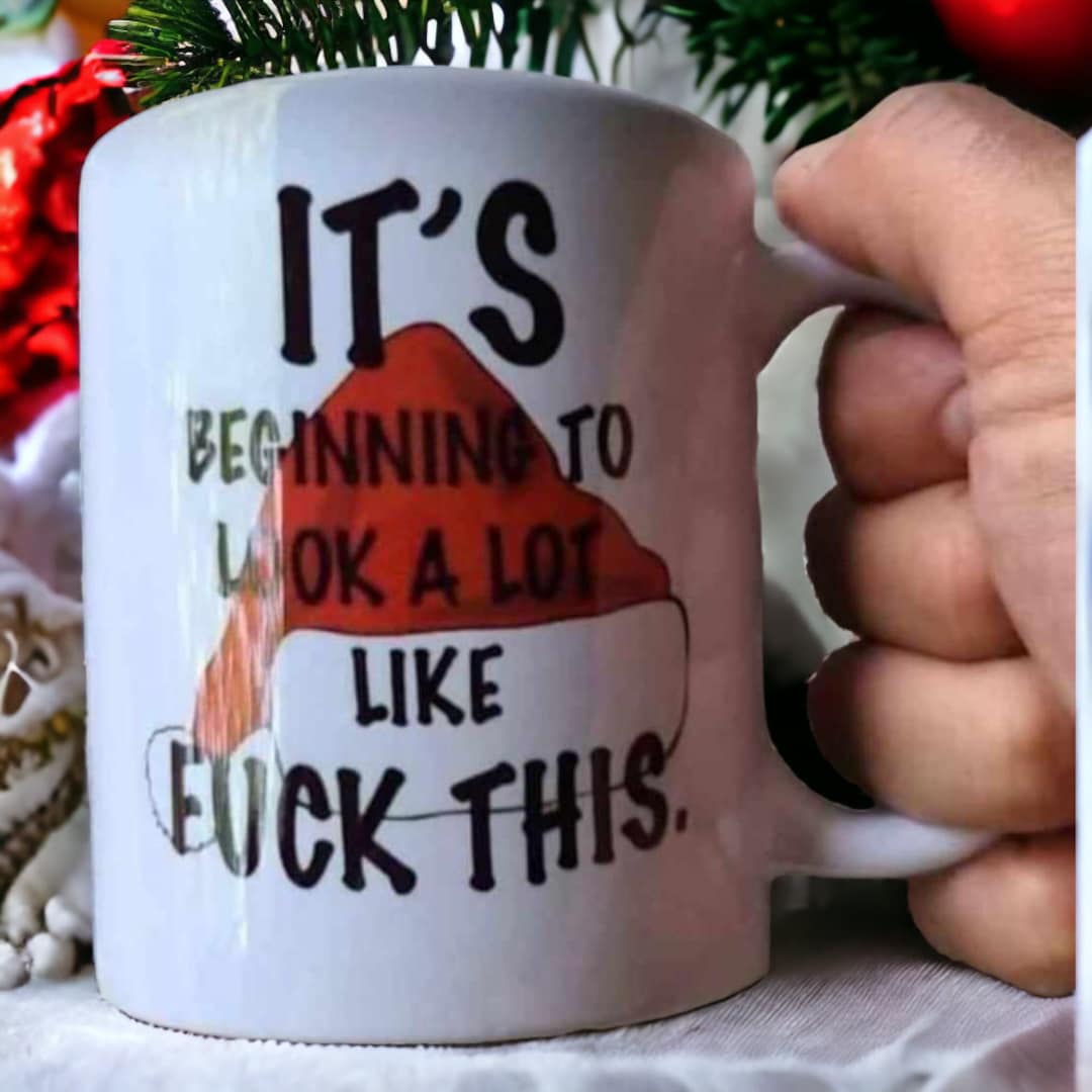 12oz Christmas Themed Coffee Mug Funny F This - Etsy
