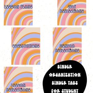 Groovy Student Teaching Binder Tabs Printable, PDF Files, Student ...