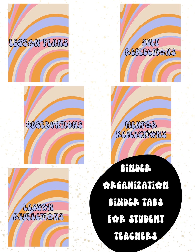 Groovy Student Teaching Binder Tabs Printable, PDF Files, Student ...