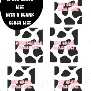 Cow Print and Pink Student Teacher Binder Tabs NOT EDITABLE, Printable ...