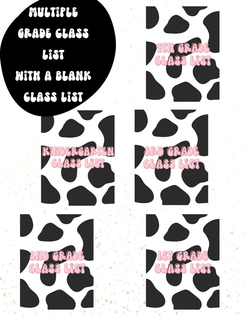 Cow Print and Pink Student Teacher Binder Tabs NOT EDITABLE, Printable ...