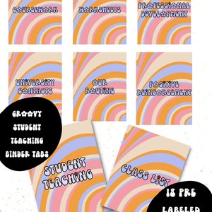 Groovy Student Teaching Binder Tabs Printable, PDF Files, Student ...