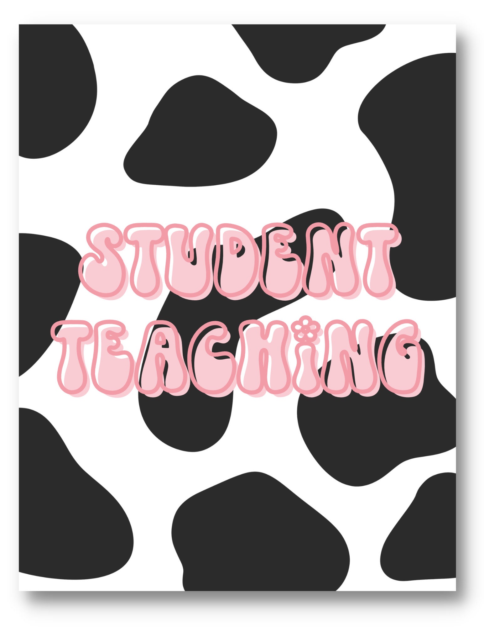 Cow Print and Pink Student Teacher Binder Tabs NOT EDITABLE, Printable ...