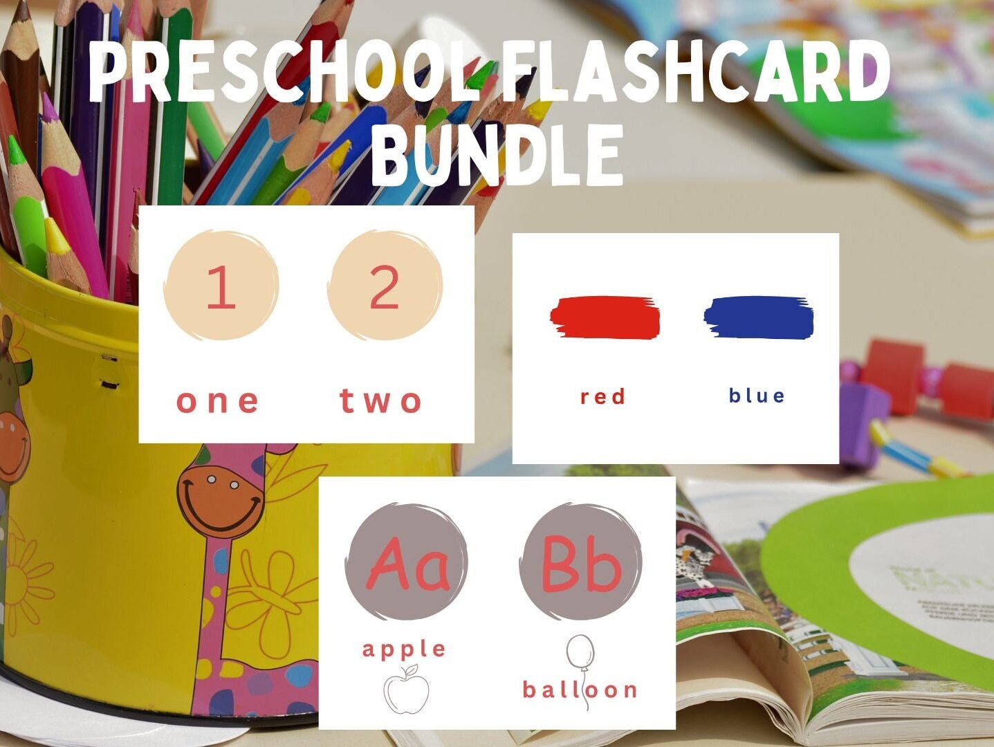 Preschool Flashcards / Alphabet Numbers Colors / Kindergarten ...