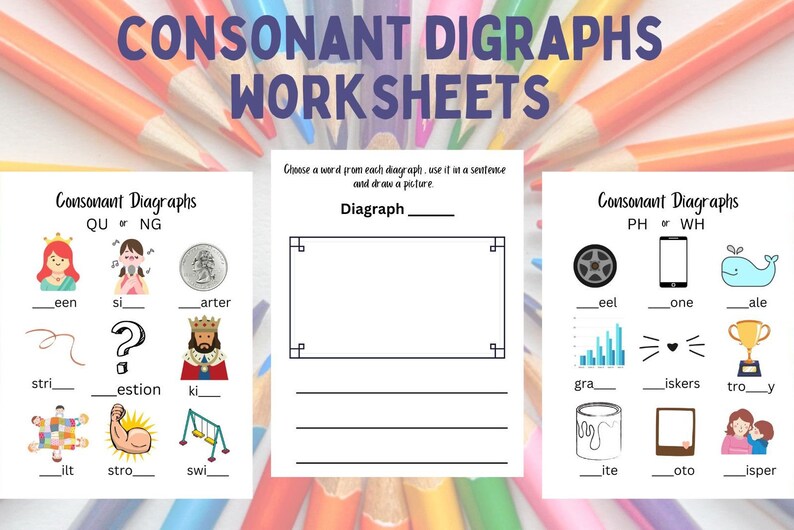 Consonant Digraph Worksheets * Phonics * First Grade * Second Grade ...