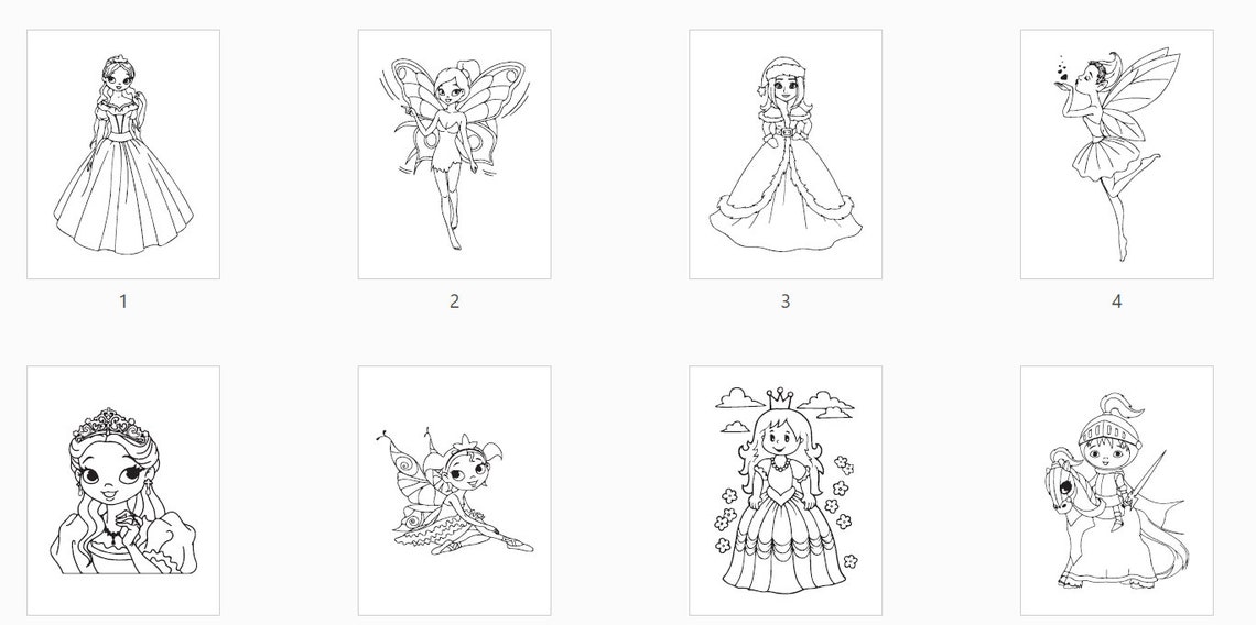 Coloring Pages - Princesses! Vol 1 - Etsy