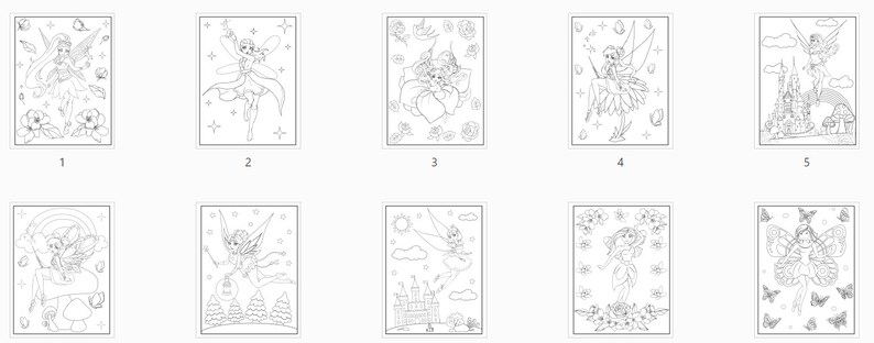 Coloring Pages - Fairies Vol 1 - Etsy