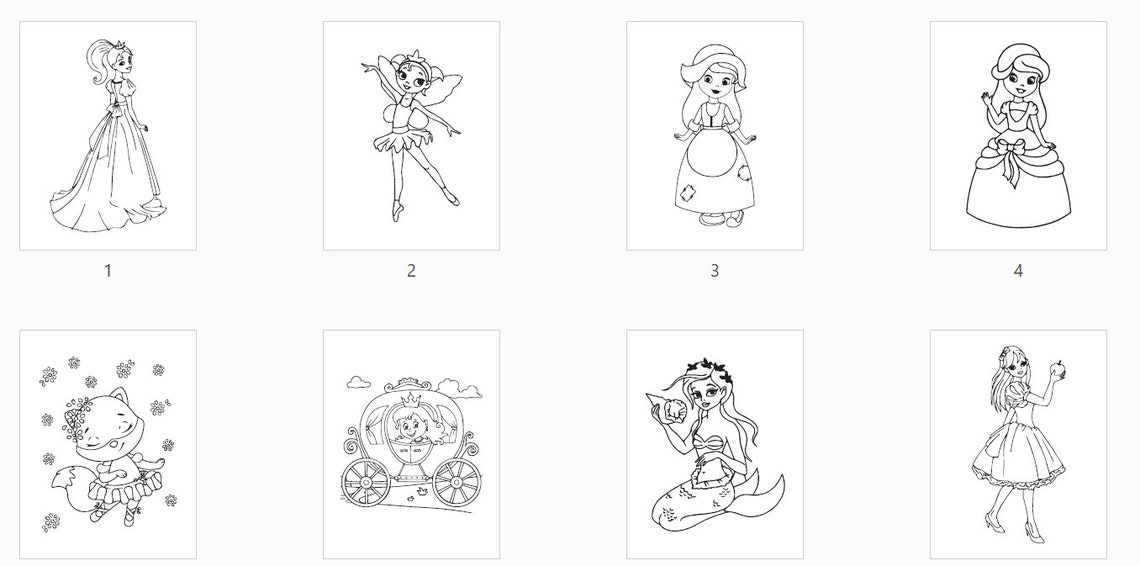 Coloring Pages - Princesses! Vol 2 - Etsy