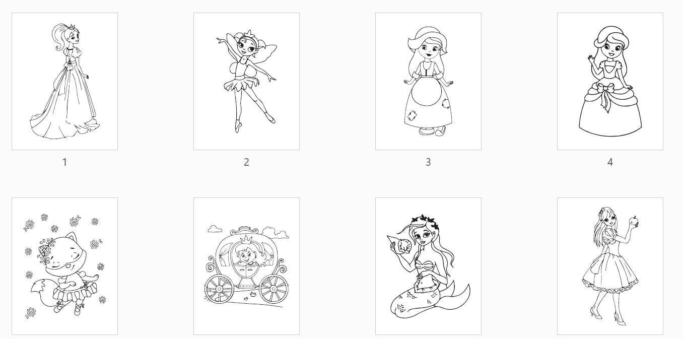 Coloring Pages - Princesses! Vol 2 - Etsy