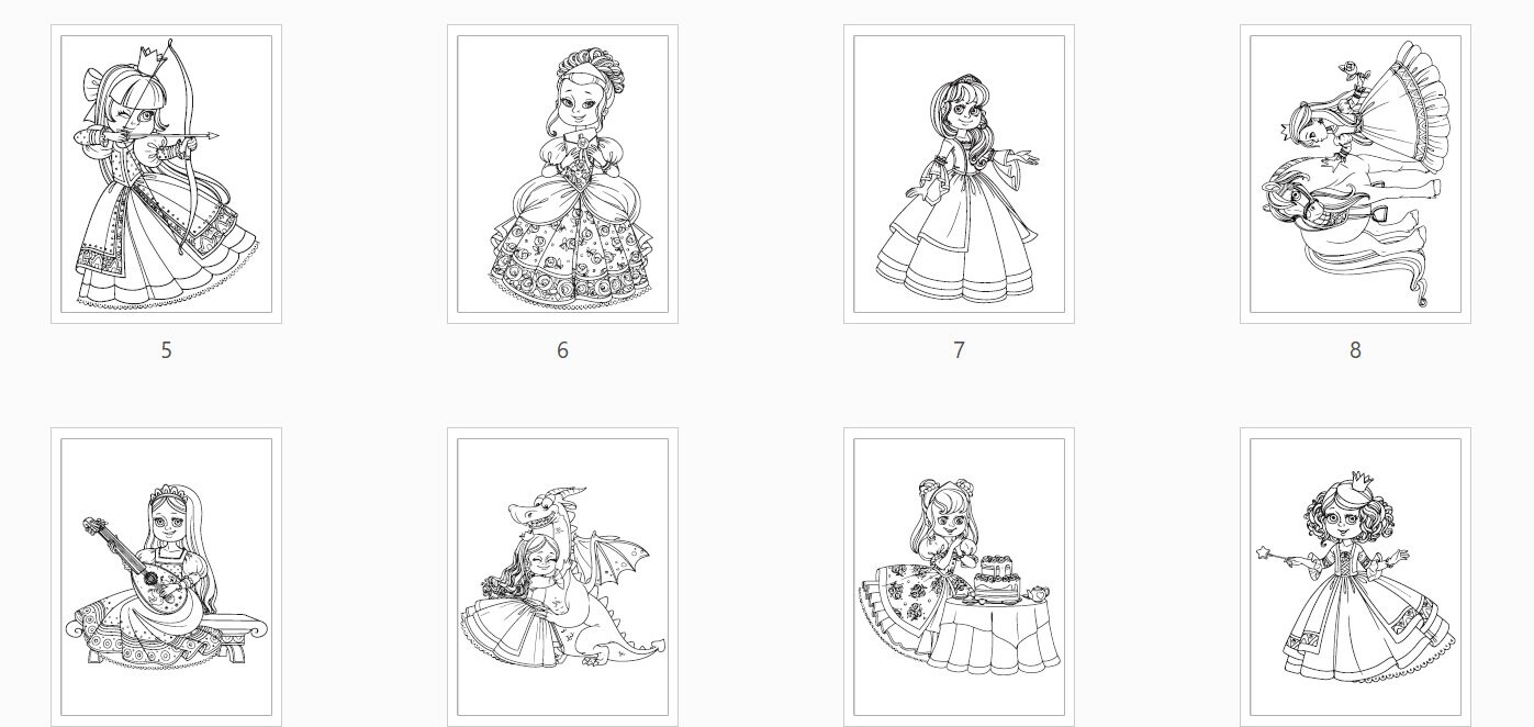 Coloring Pages - Princesses! Vol 3 - Etsy