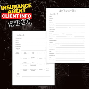 Client Information Sheet | Client Forms | Insurance | Insurance Agent ...